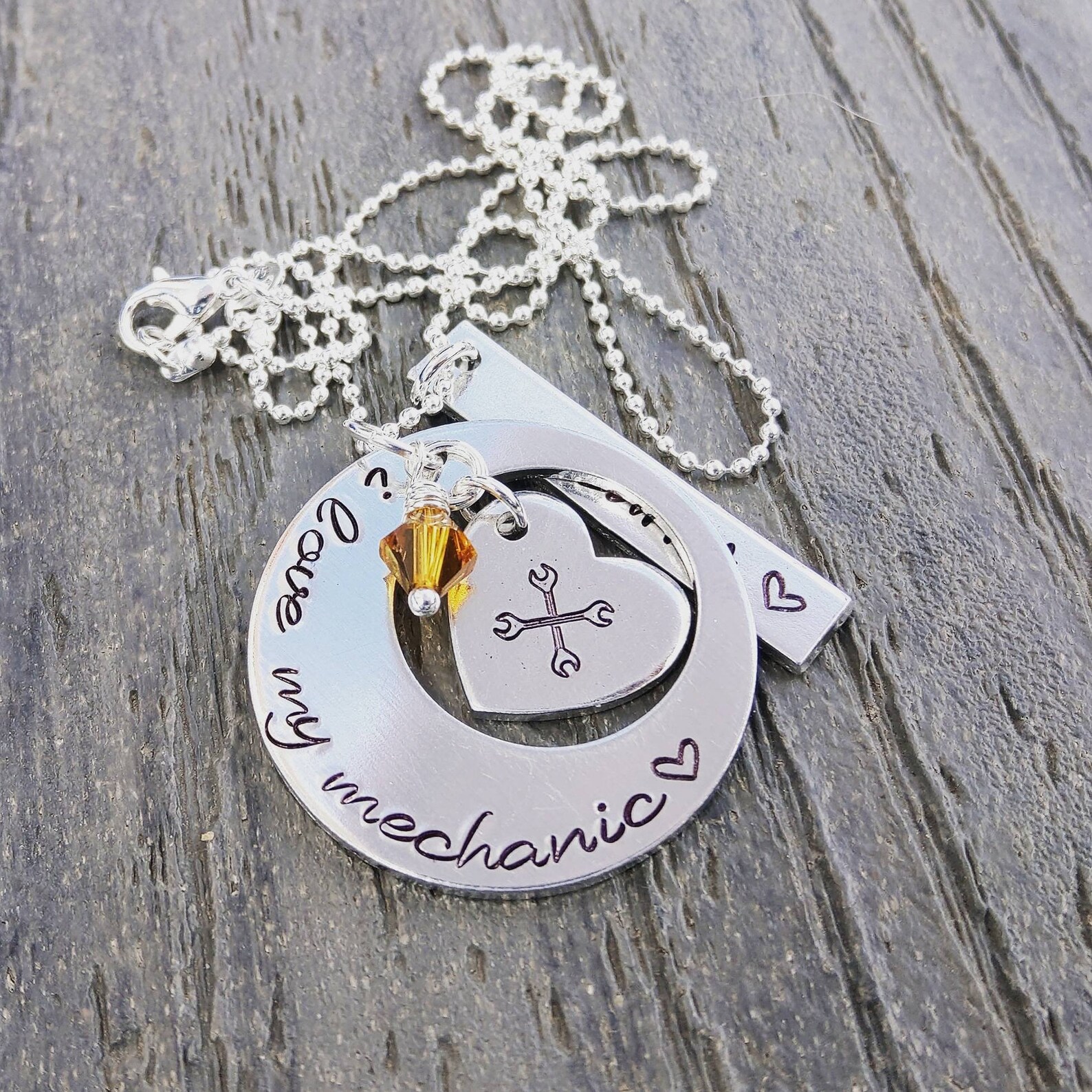 Mechanic Wife Jewelry Love my Mechanic Mechanic Necklace | Etsy