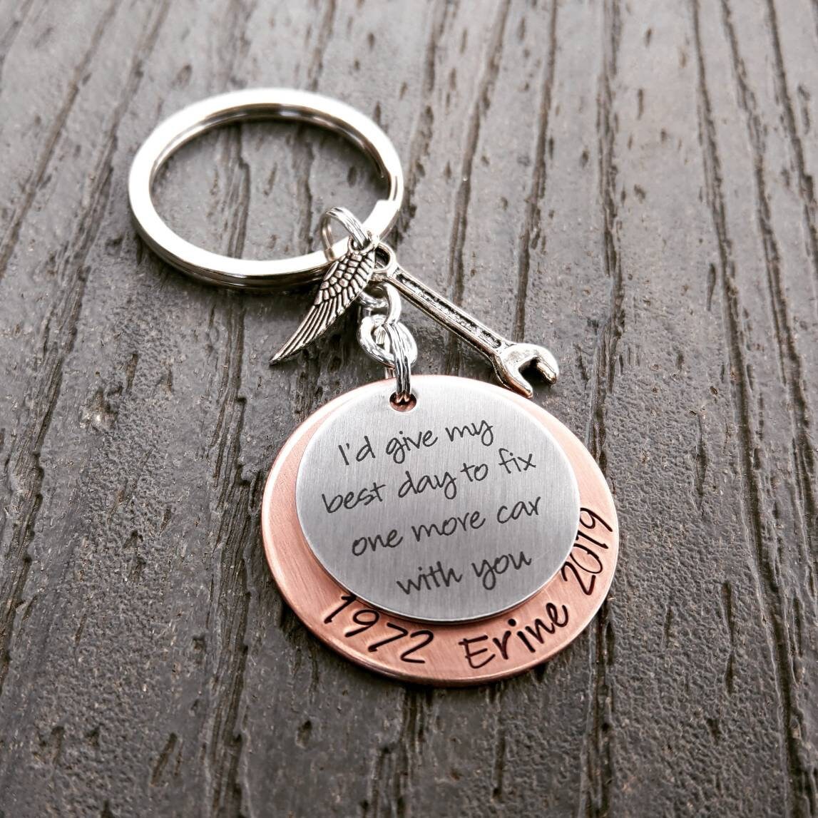 Memorial Keychain - Loss of Dad - Mechanic Keychain - Motorcycle - Dirt ...