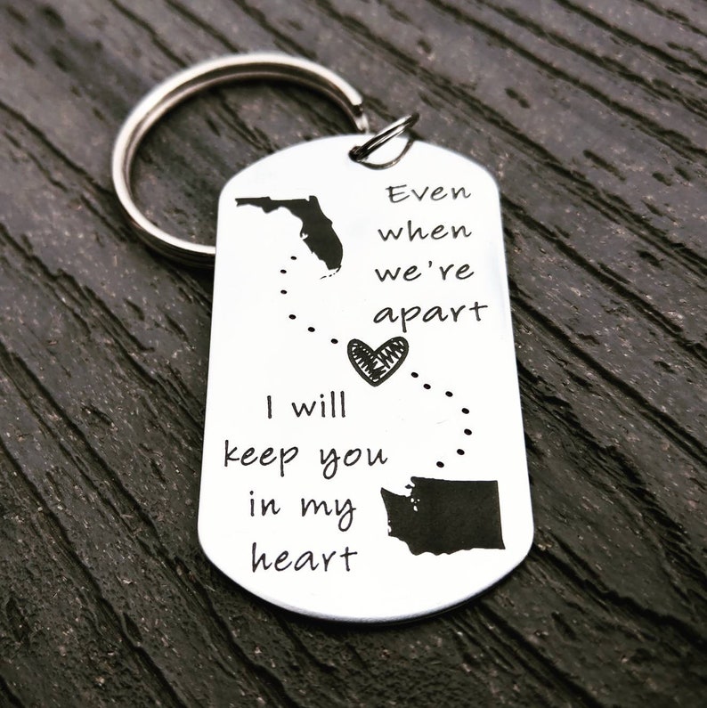 Long Distance Keychain Moving Gift Long Distance - Etsy