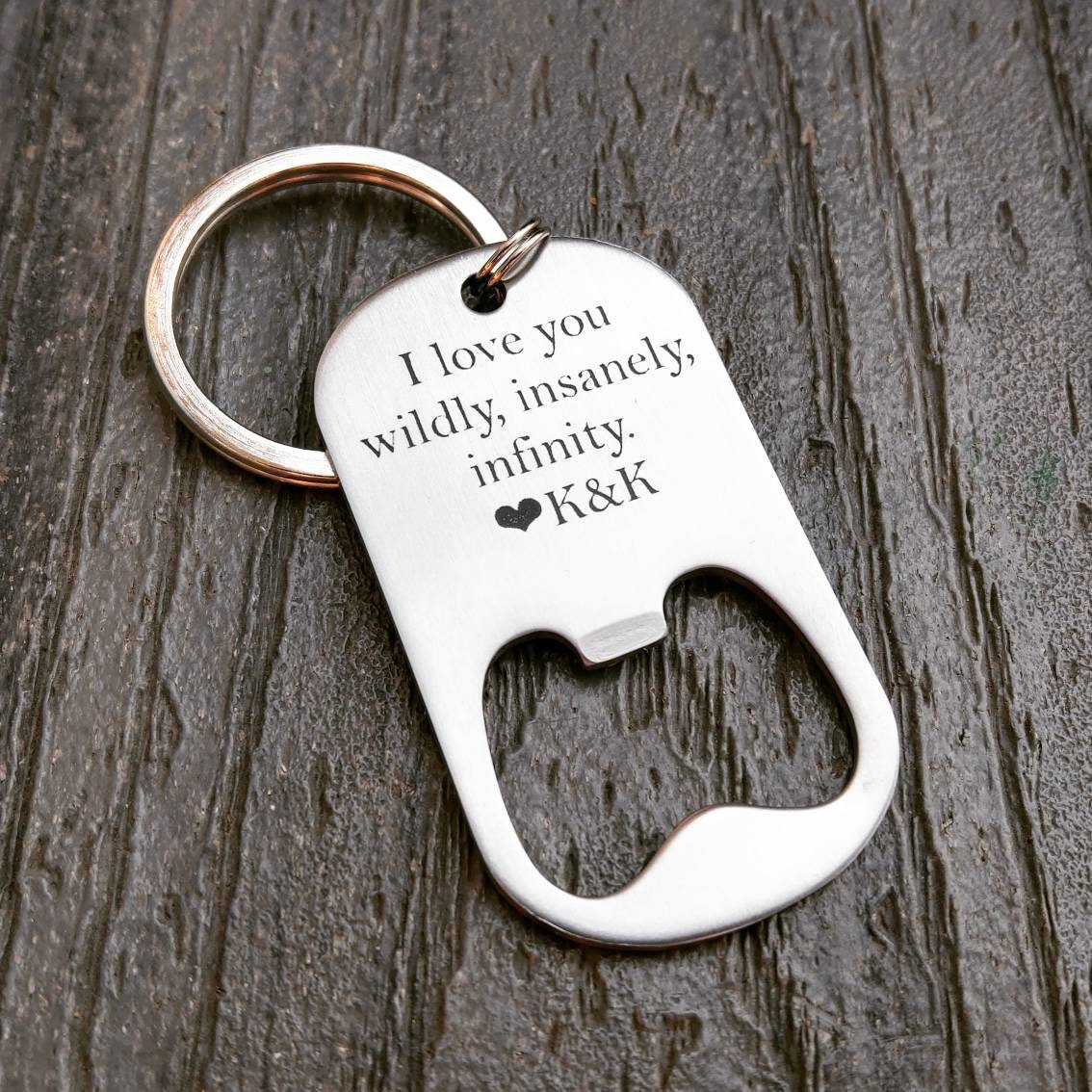 Custom Keychain Personalized Bottle Opener Anniversary Gift | Etsy