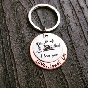 Be Safe Keychain - Construction Keychain - Dad Gift - Excavator ...