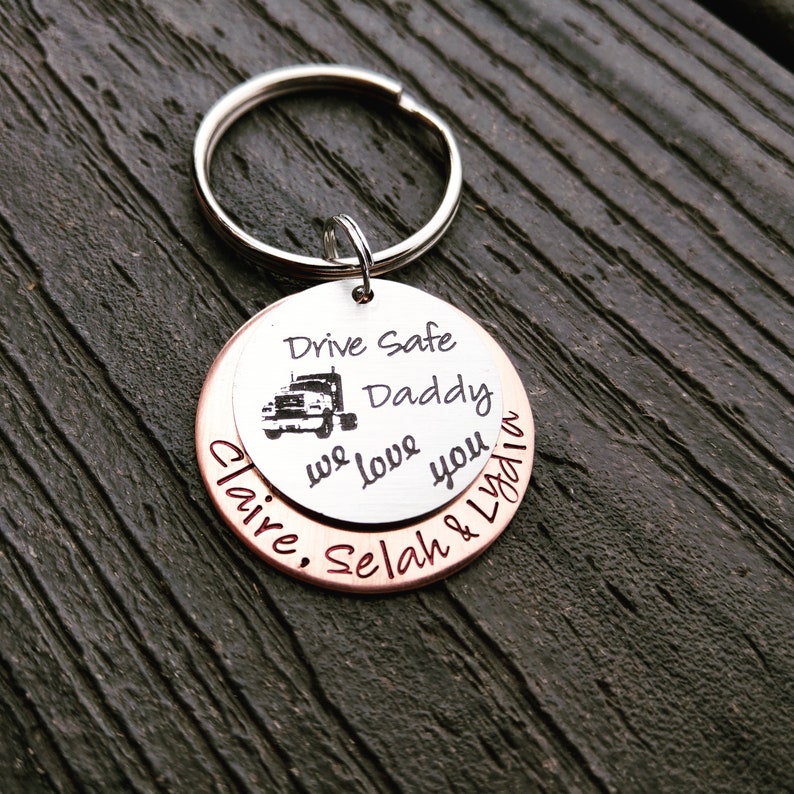 Truck Driver Keychain Trucker Wife Drive Safe Truck - Etsy