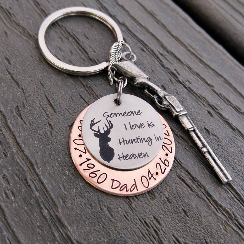 Memorial Keychain Loss of Dad Sympathy Gift Hunting | Etsy