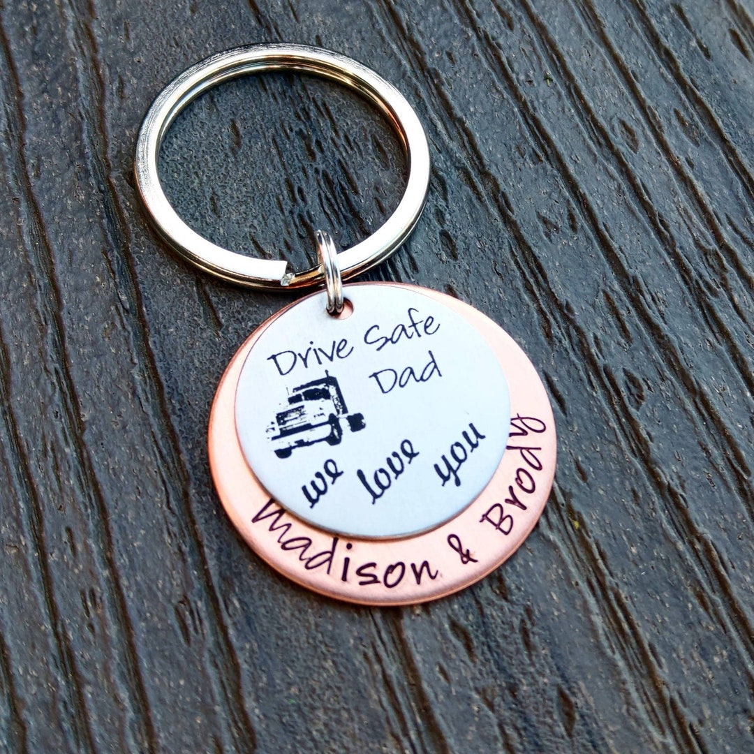 Truck Driver Keychain - Trucker Wife - Drive Safe - Truck Driver Gift ...
