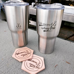 Fisherman Coaster - Fishing Gifts - Leather Coaster - Fisherman Gift ...