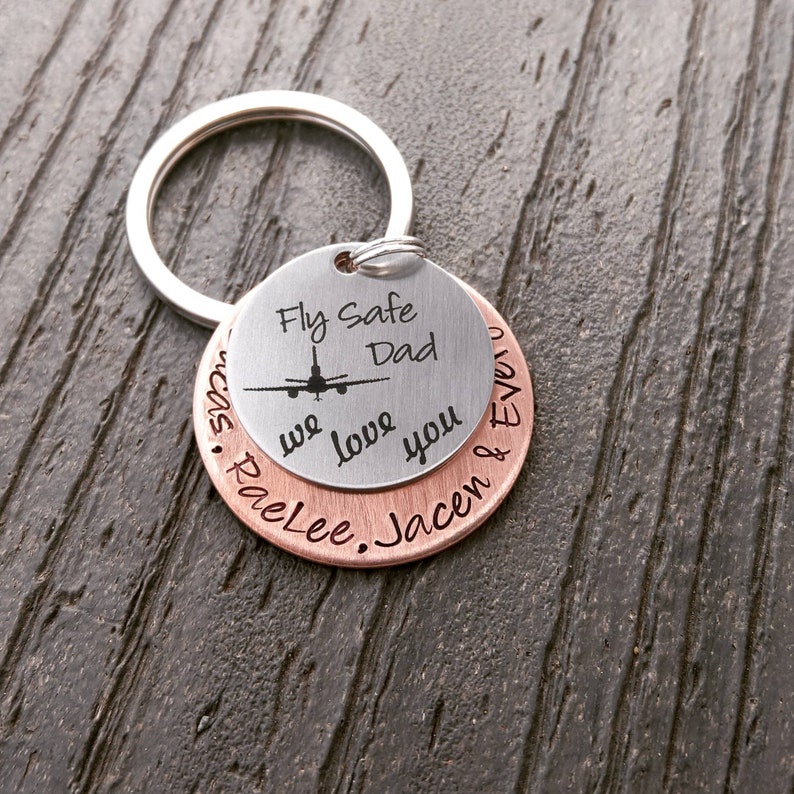 Fly Safe Pilot Keychain Flight Attendant Gift Personalized | Etsy