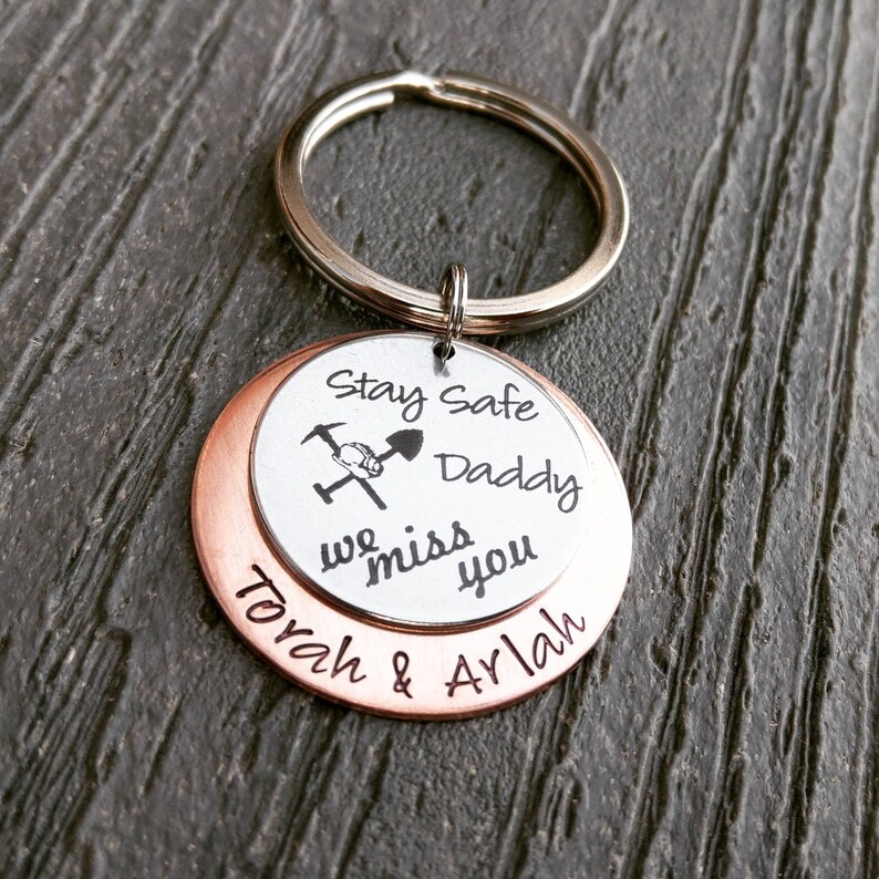 Coal Miner Dad Keychain - Coal Miner - Grandpa Keychain - Father's Day ...