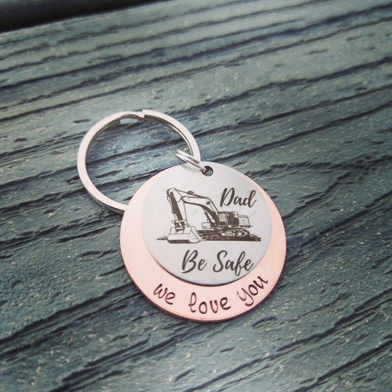 Be Safe Keychain Construction Keychain Dad Gift | Etsy