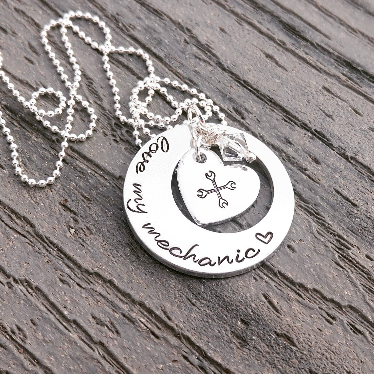 Mechanic Wife Jewelry Love my Mechanic Mechanic Necklace | Etsy