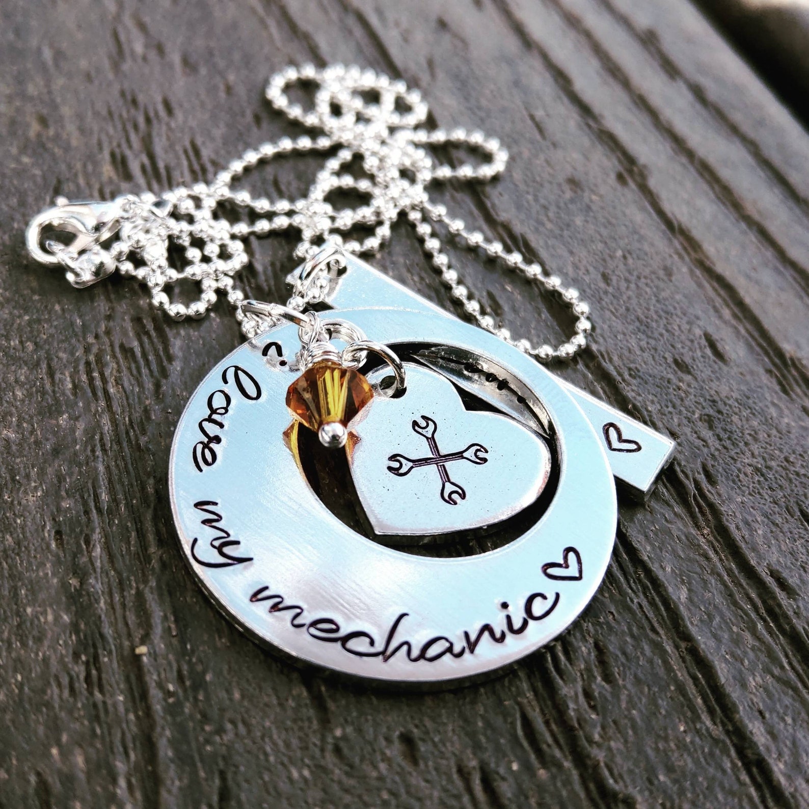 Mechanic Wife Jewelry Love my Mechanic Mechanic Necklace | Etsy