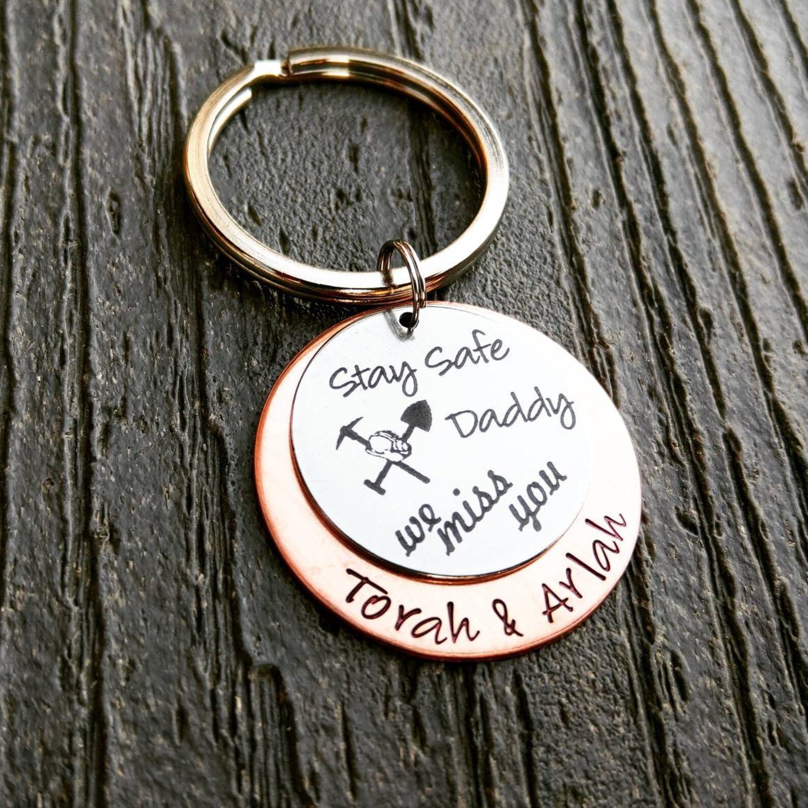 Coal Miner Dad Keychain - Coal Miner - Grandpa Keychain - Father's Day ...