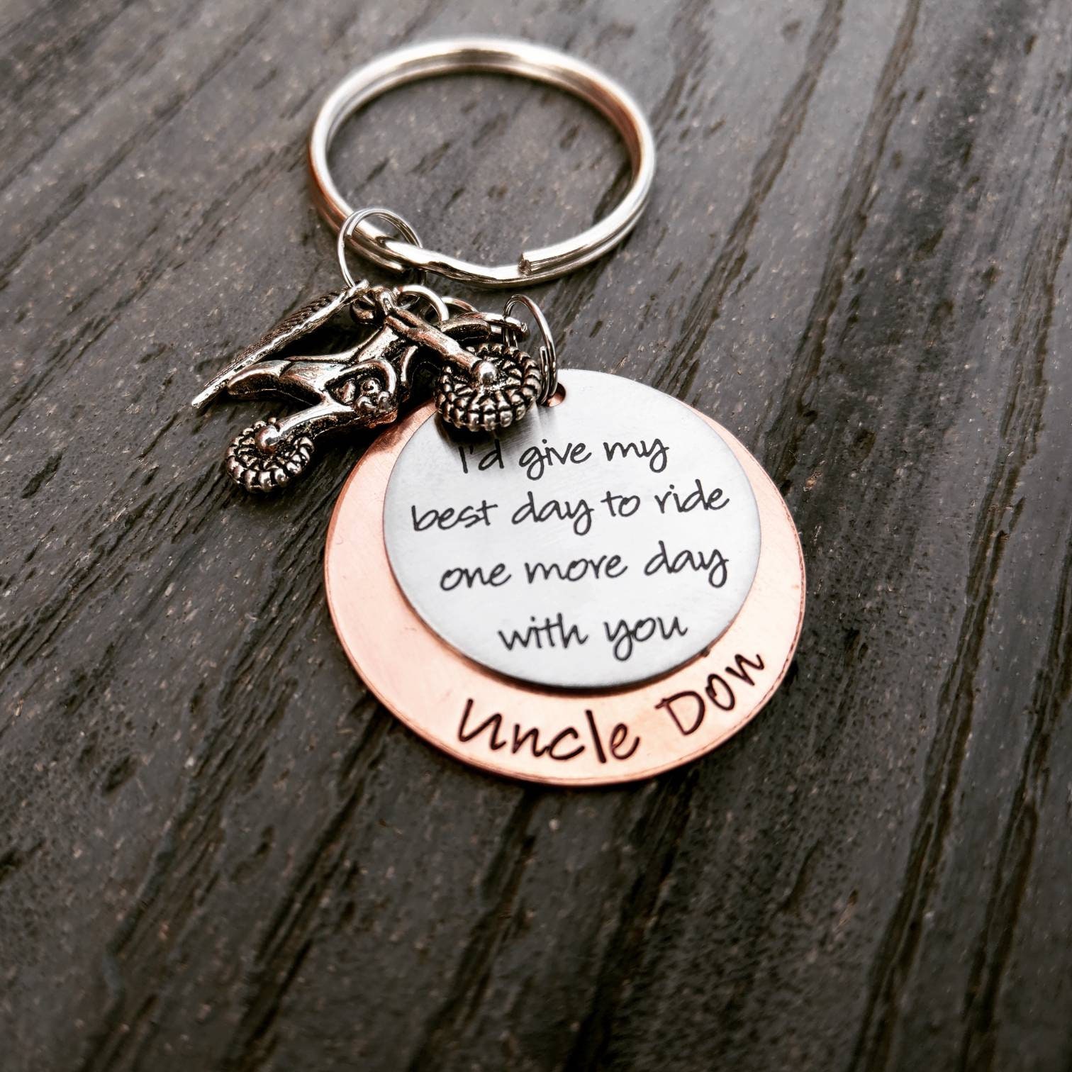 Memorial Keychain - Loss of Dad - Mechanic Keychain - Motorcycle - Dirt ...
