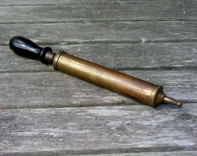 Vintage Brass Tire Pump for Bicycle Motorcycle Industrial Machine Age ...
