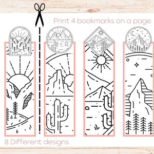 Printable Colouring Bookmarks Minimalist Bookmarks Boho - Etsy