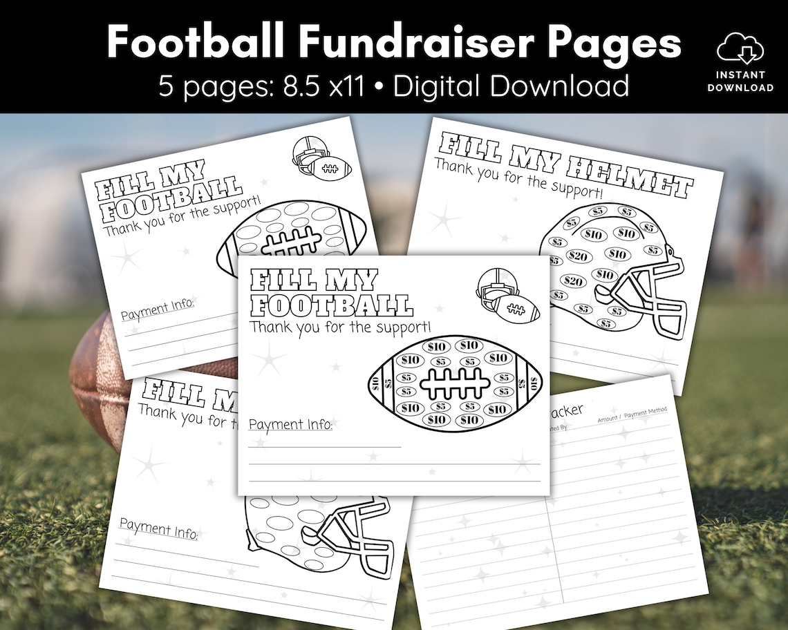 Printable Football Fundraiser Forms, Football Fundraiser Pages ...