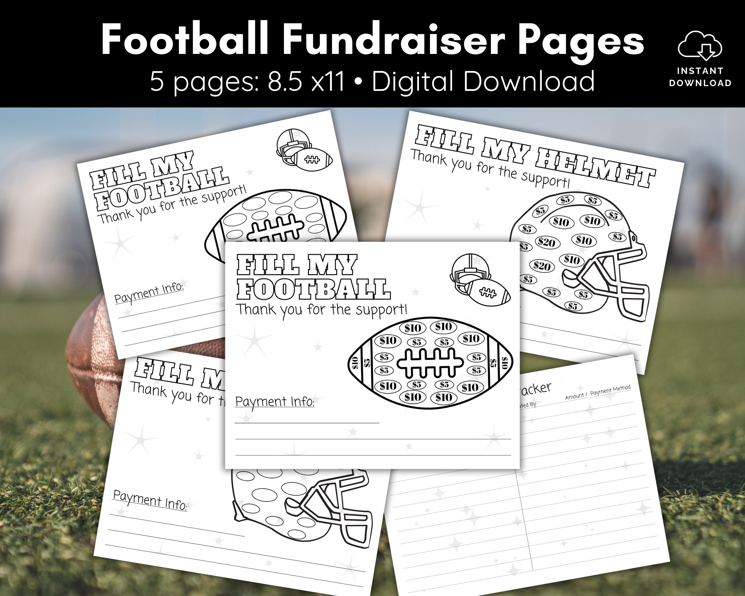 Printable Football Fundraiser Forms, Football Fundraiser Pages ...