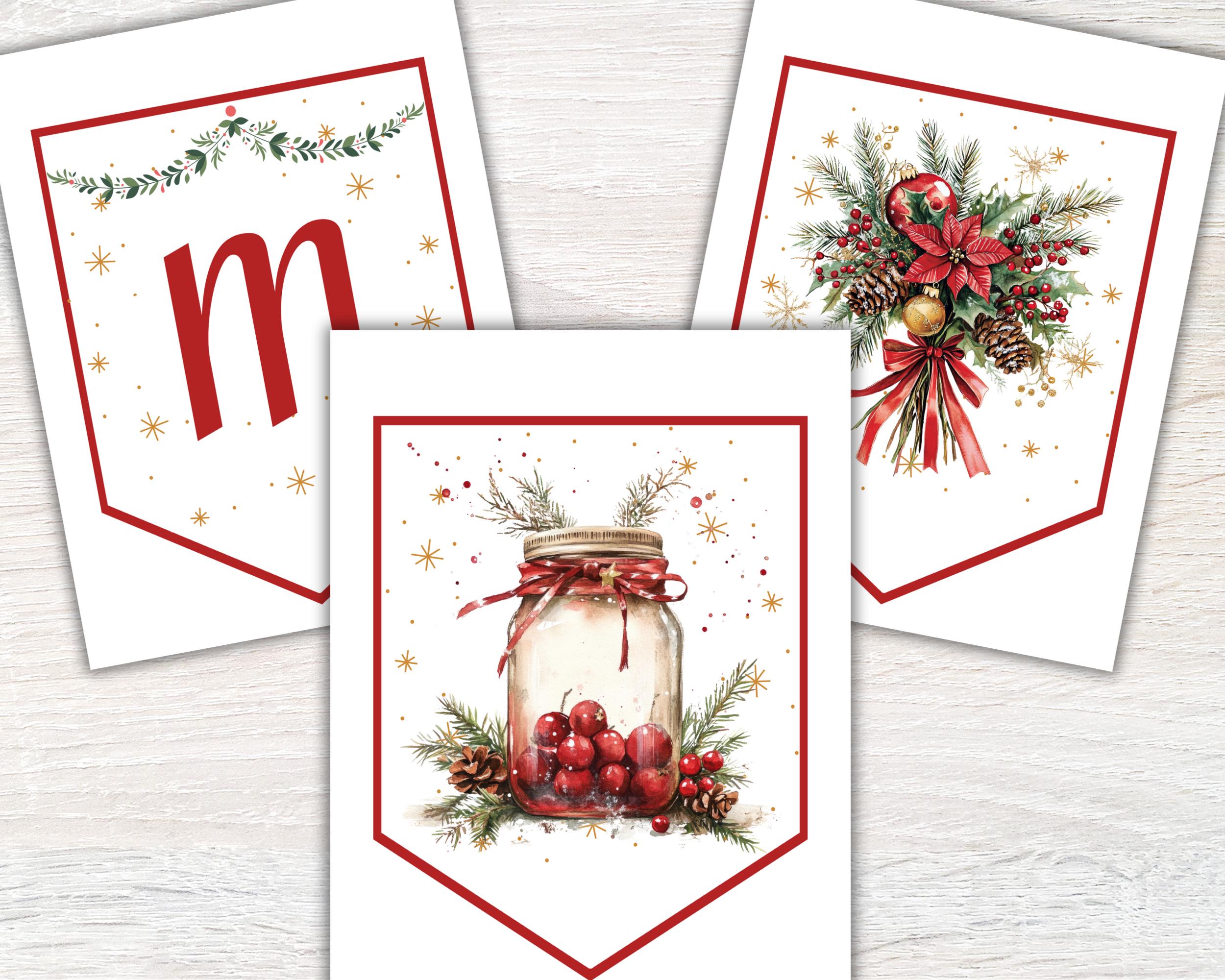 Christmas Garland Banner, Printable Christmas Banner, Digital Christmas ...