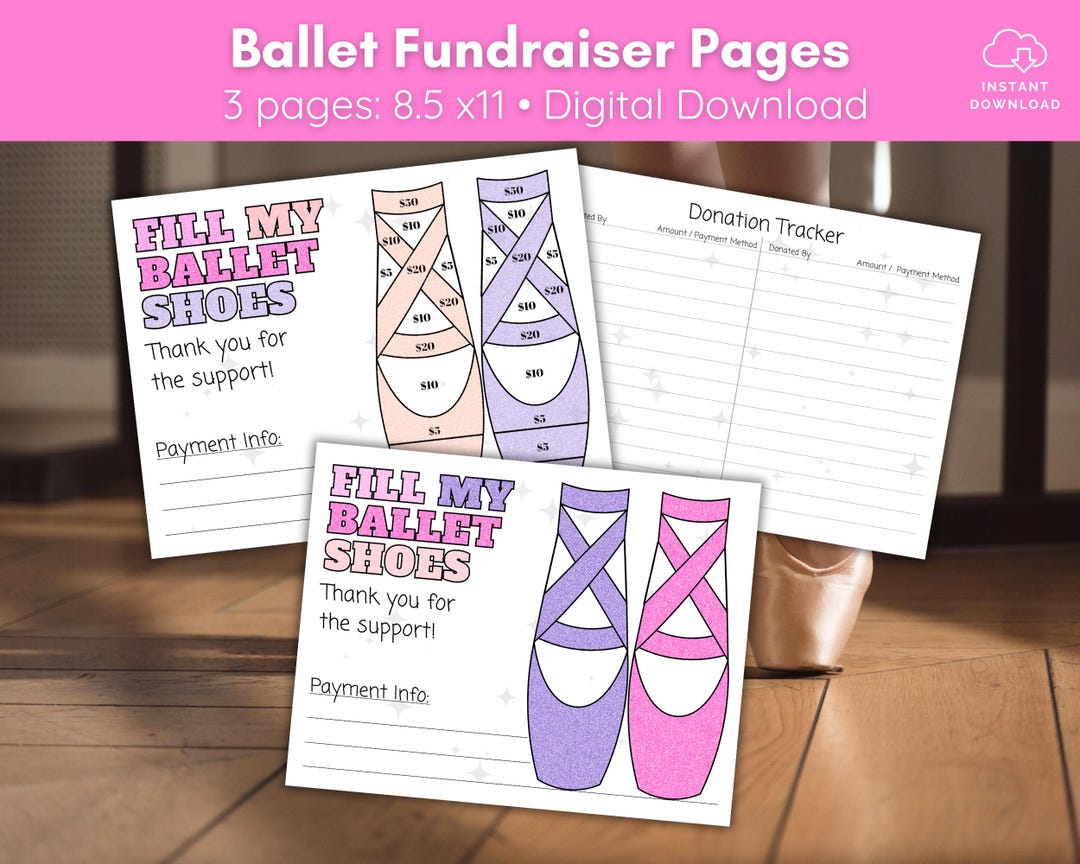 Printable Ballet Fundraiser Forms, Ballet Shoes Fundraiser, Dance ...