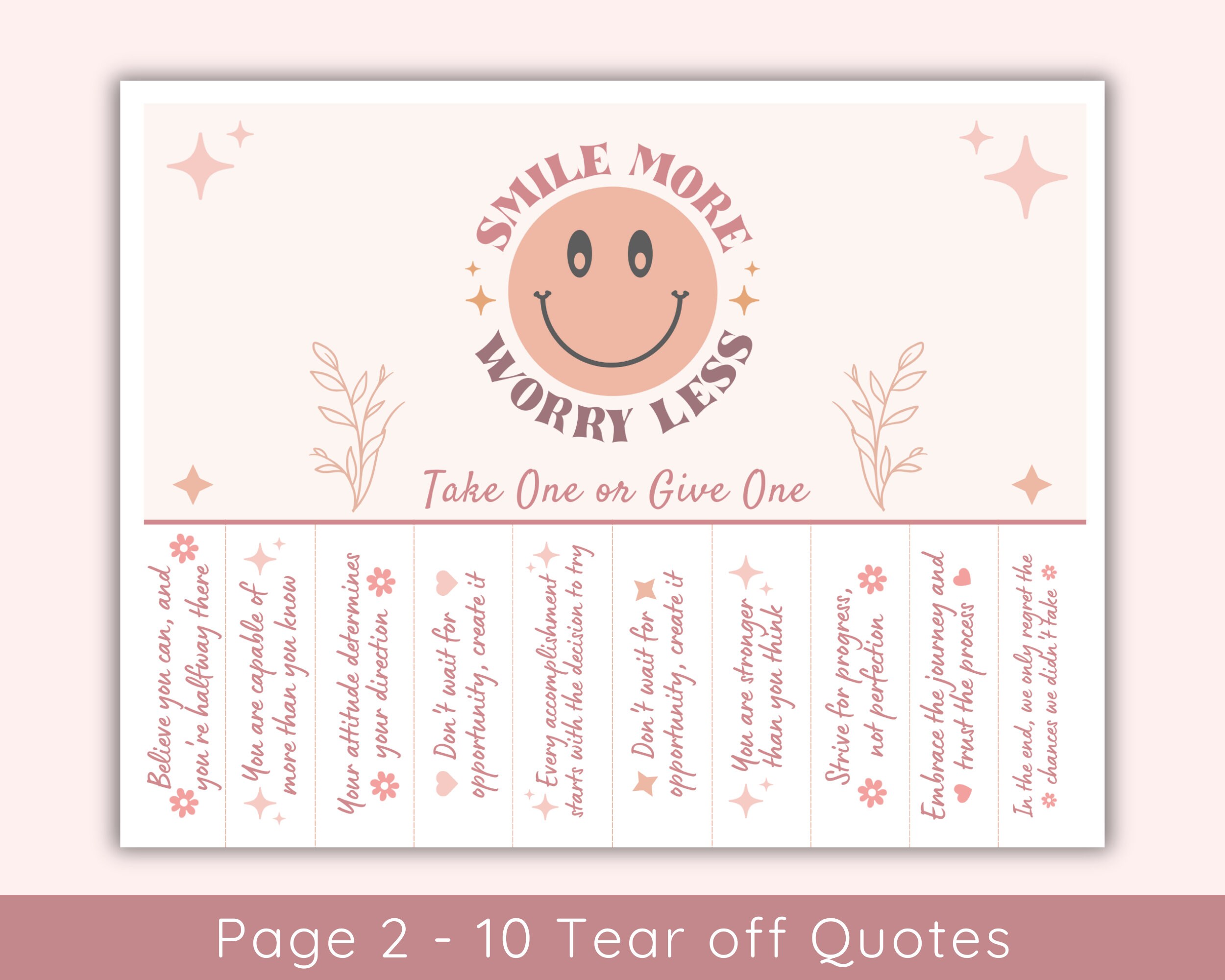 Printable Tear Off, Motivational Flyer, Positive Quote Flyer - Etsy