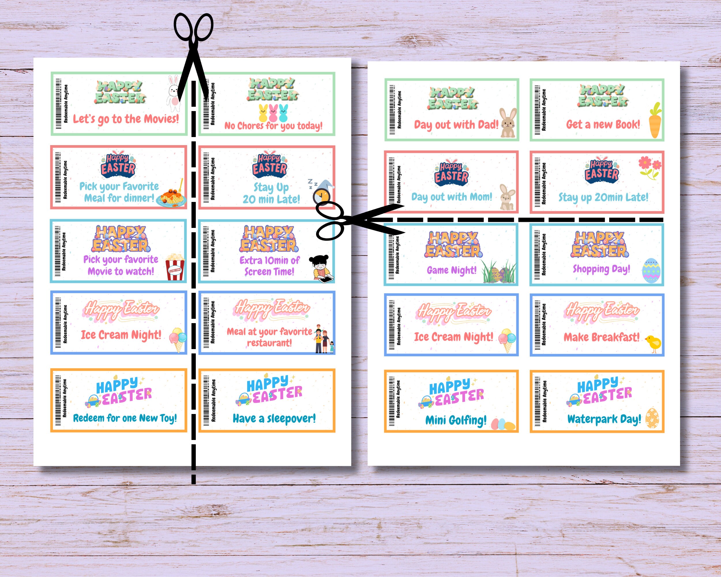Printable Easter Coupons Easter Egg Printable Coupons - Etsy