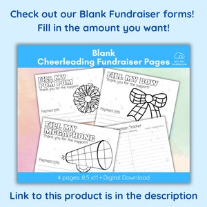 Printable Cheer Fundraiser Forms, Cheerleading Fundraiser - Etsy