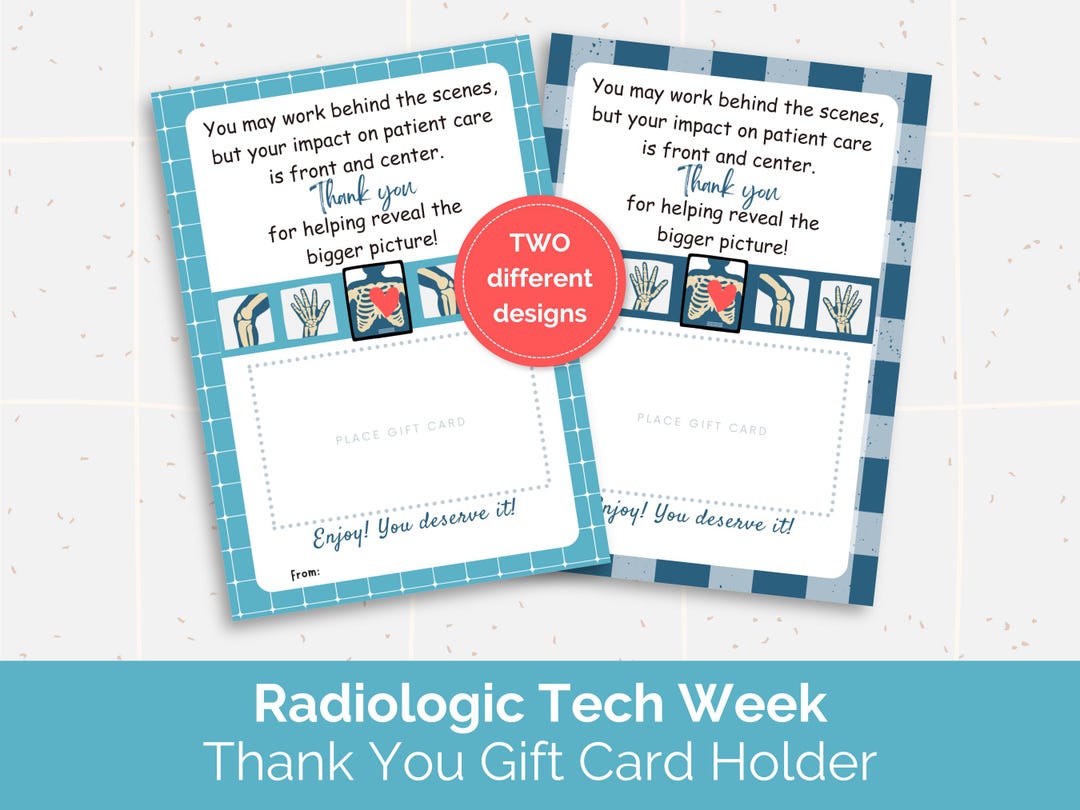Radiologic Tech Week, Gift Card Holder, Rad Tech Appreciation Week Gift ...