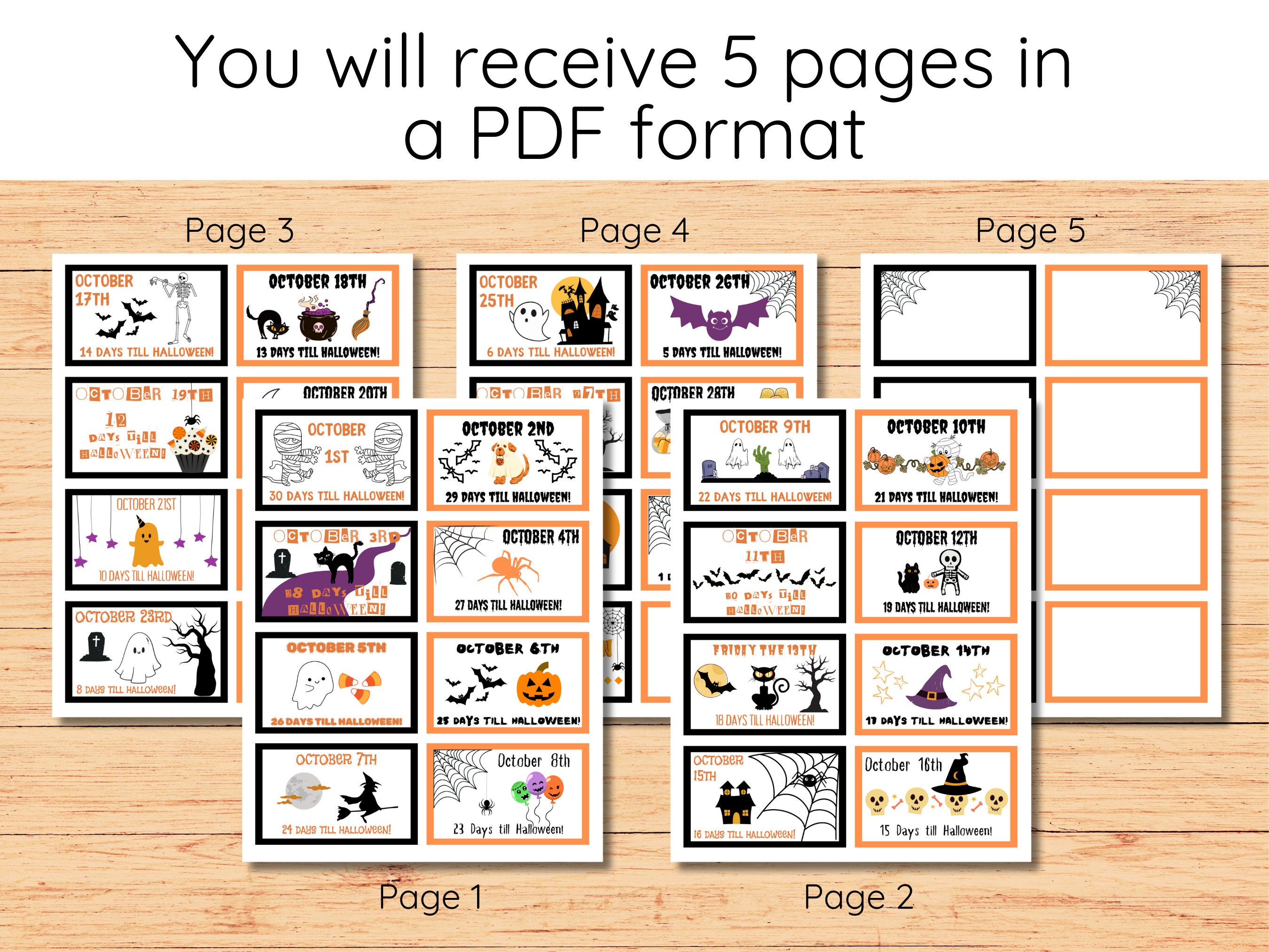 Halloween Countdown Lunch Box Notes Printable Halloween Lunch Box Notes ...