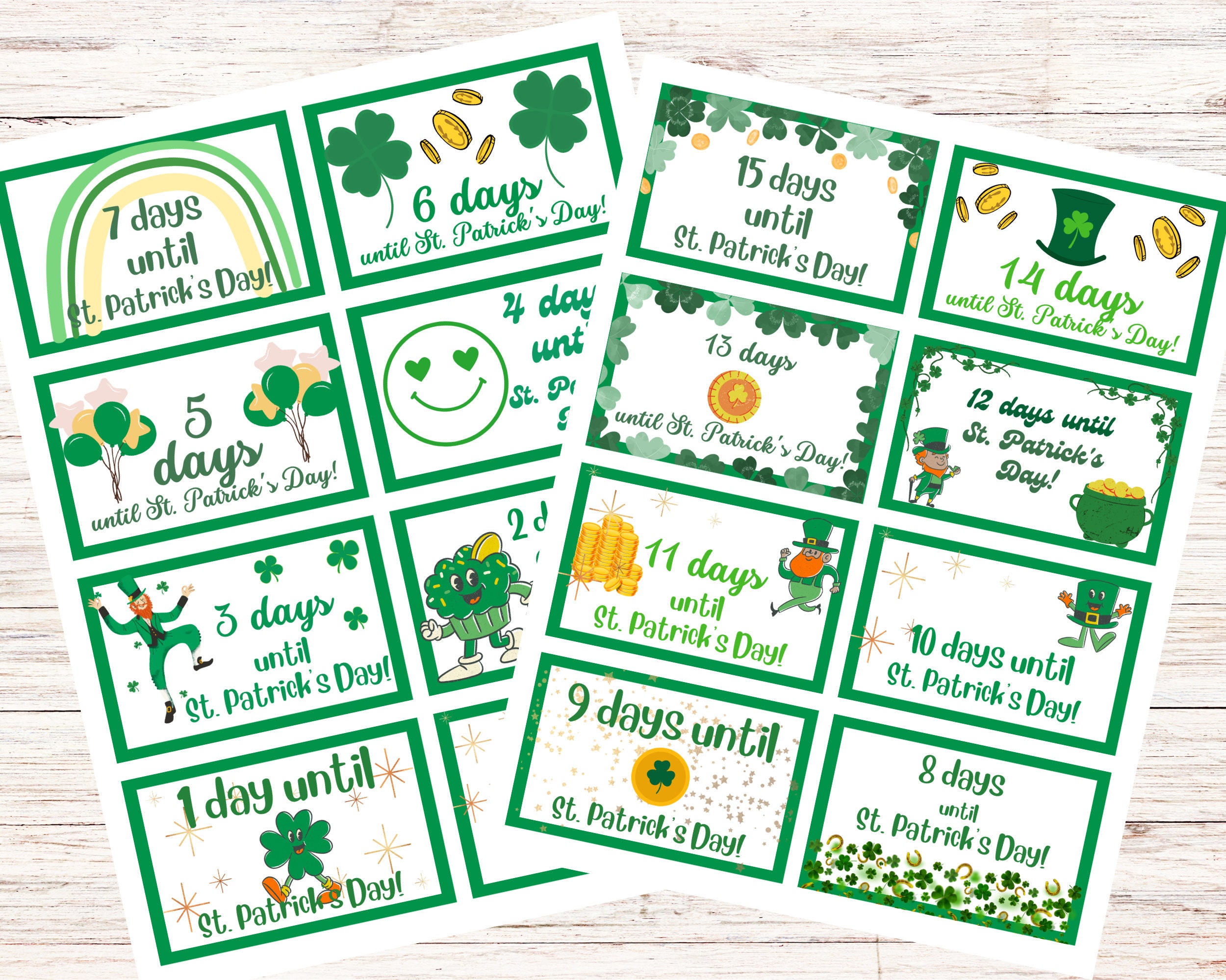 St. Patrick's Day Countdown Lunch Box Notes Printable St. Patty's Day ...