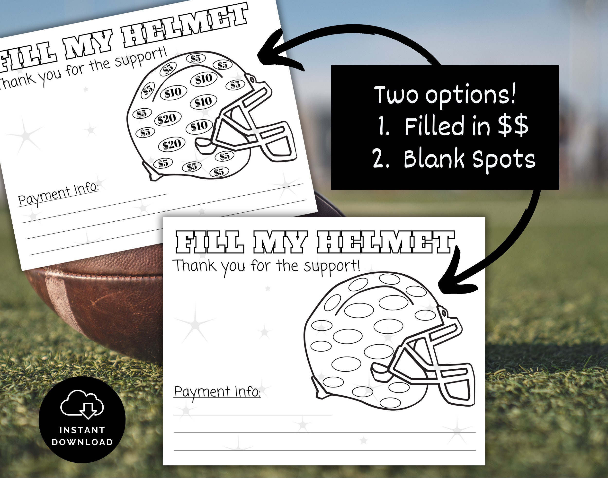 Printable Football Fundraiser Forms, Football Fundraiser Pages ...