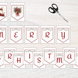 Christmas Garland Banner, Printable Christmas Banner, Digital Christmas ...