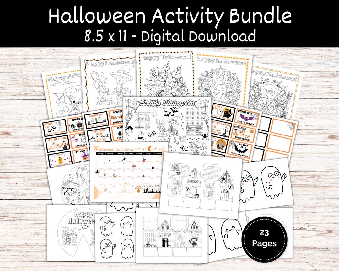Halloween Activity Bundle, Halloween Placemat, Kids Halloween Activity ...