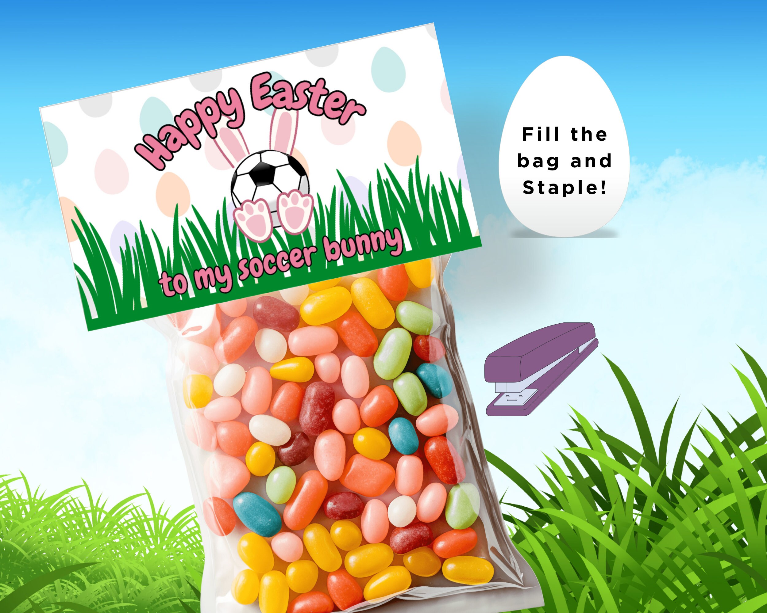 Printable Easter Soccer Treat Bag Topper! Easter Printable Soccer ...