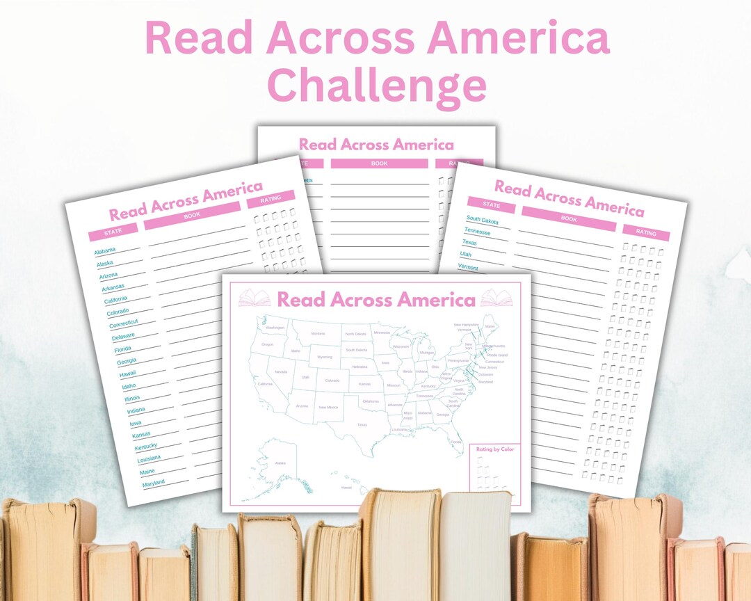 Printable Read Across America Challenge, Reading Challenge Tracker ...