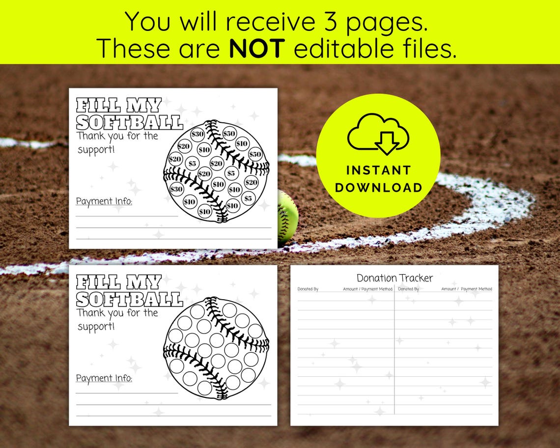 Printable Softball Fundraiser Forms, Softball Fundraiser, Softball ...
