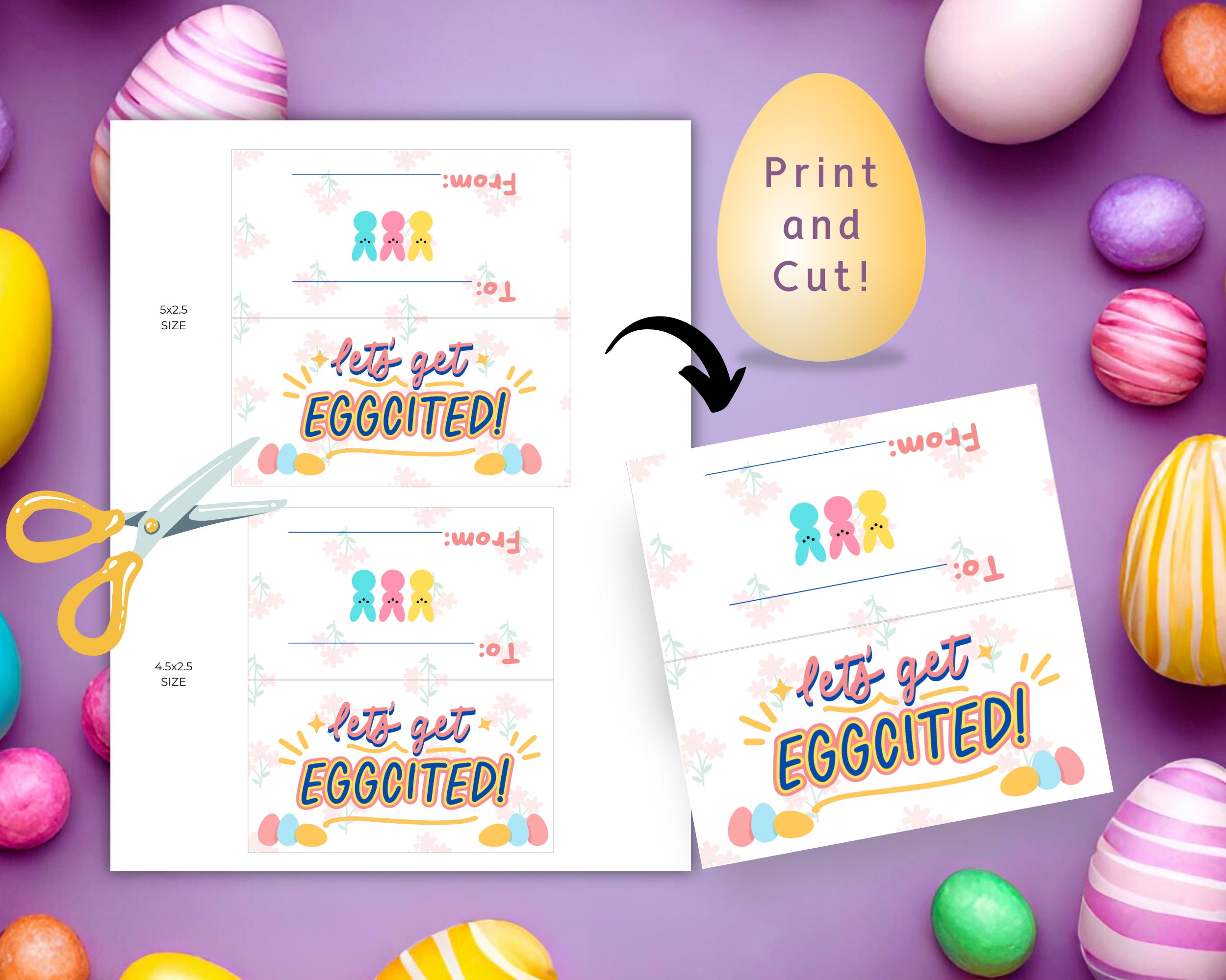 Printable Easter Candy Bag Topper Easter Printable Cookie Card - Etsy