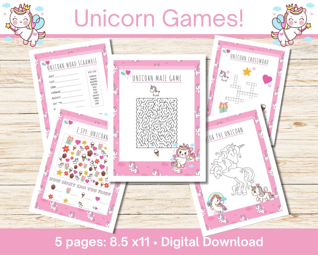 Printable Unicorn Games Set - Perfect for Unicorn Themed Parties - Etsy