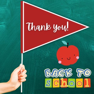 Printable First Day of School Flag, Back to School Pennant Flag, School ...