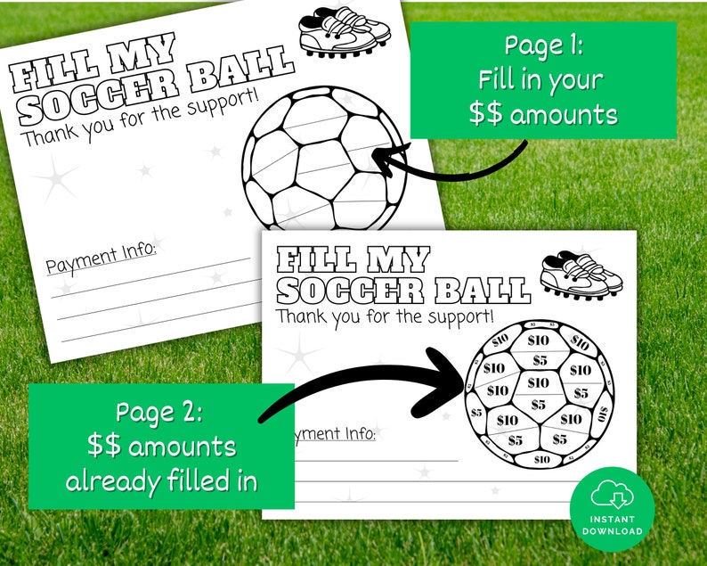 Printable Soccer Fundraiser Forms, Soccer Fundraiser Pages - Etsy
