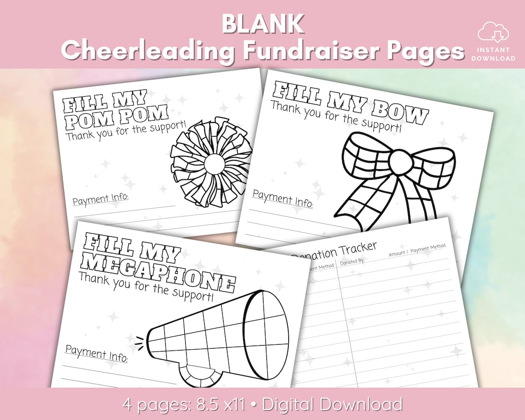 Printable Blank Cheer Fundraiser Forms, Cheerleading Fundraiser, Blank ...