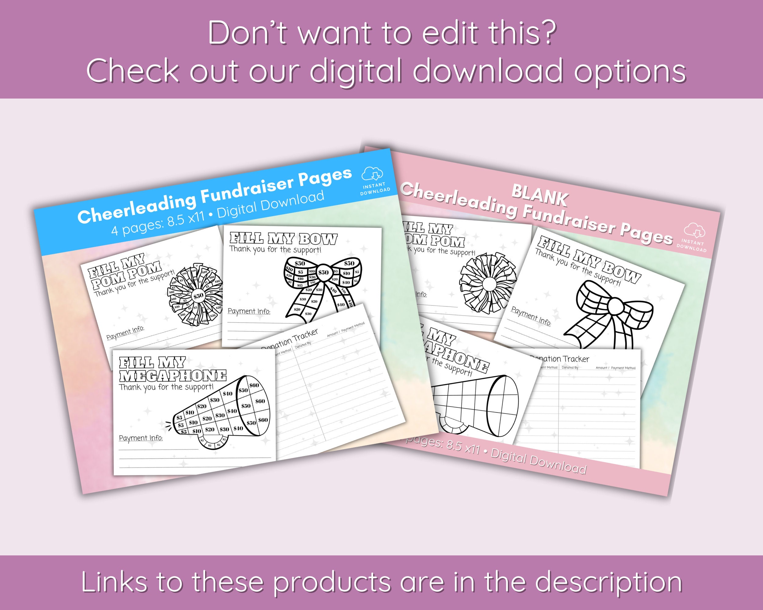 Editable Printable Cheer Fundraiser Forms, Editable Cheerleading ...