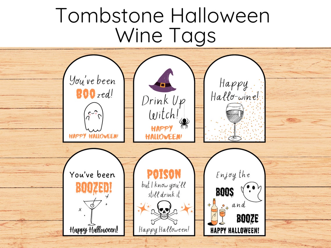 Halloween Tombstone Wine Labels! Printable Tombstone Halloween Wine ...