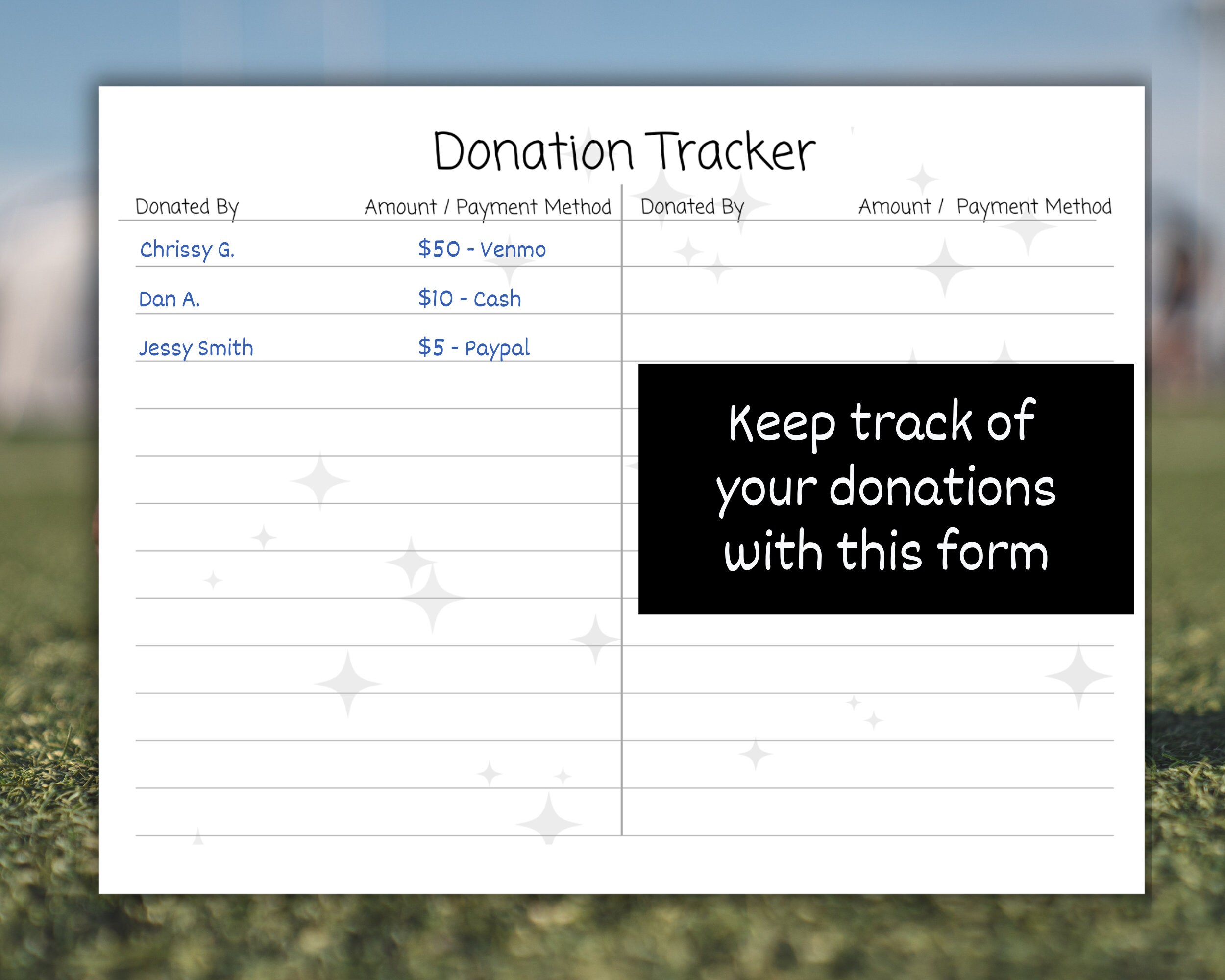 Printable Football Fundraiser Forms, Football Fundraiser Pages ...