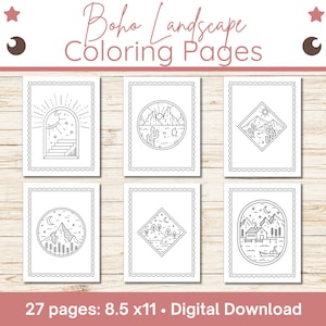 Printable Colouring Pages Minimalist Boho Colouring Pages Landscape ...