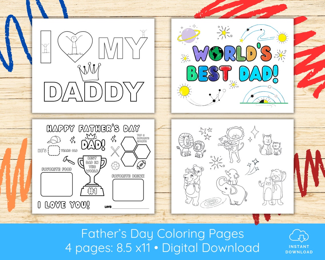 Printable Father's Day Coloring Pages Dad Coloring Pages Father's Day ...