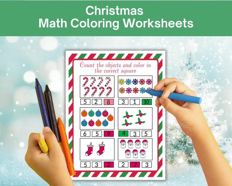 Christmas Math Worksheets, Homeschool Christmas, Math Activity ...
