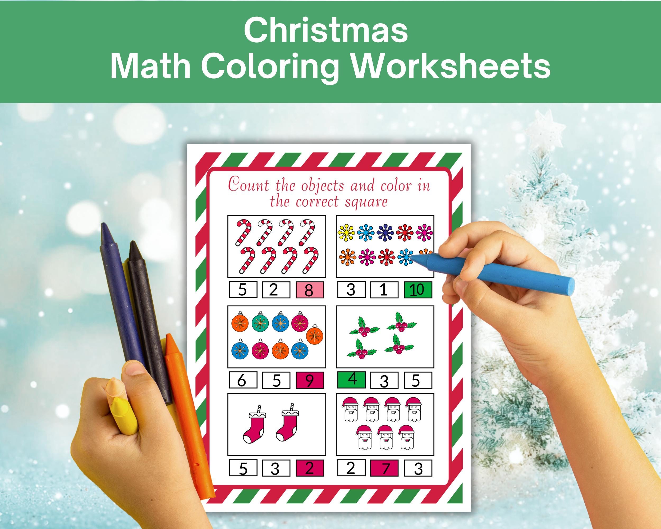 Christmas Math Worksheets, Homeschool Christmas, Math Activity ...