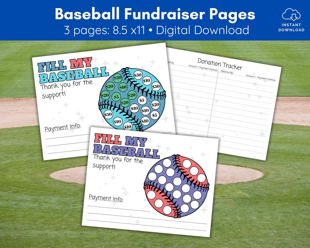 Printable Baseball Fundraiser Forms, Baseball Fundraiser, Baseball ...
