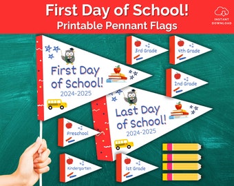 Pennant Flag, First Day of School Flag, 1st Day of School Pennant Flag ...