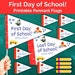 Printable First Day of School Flag, Back to School Pennant Flag, School ...