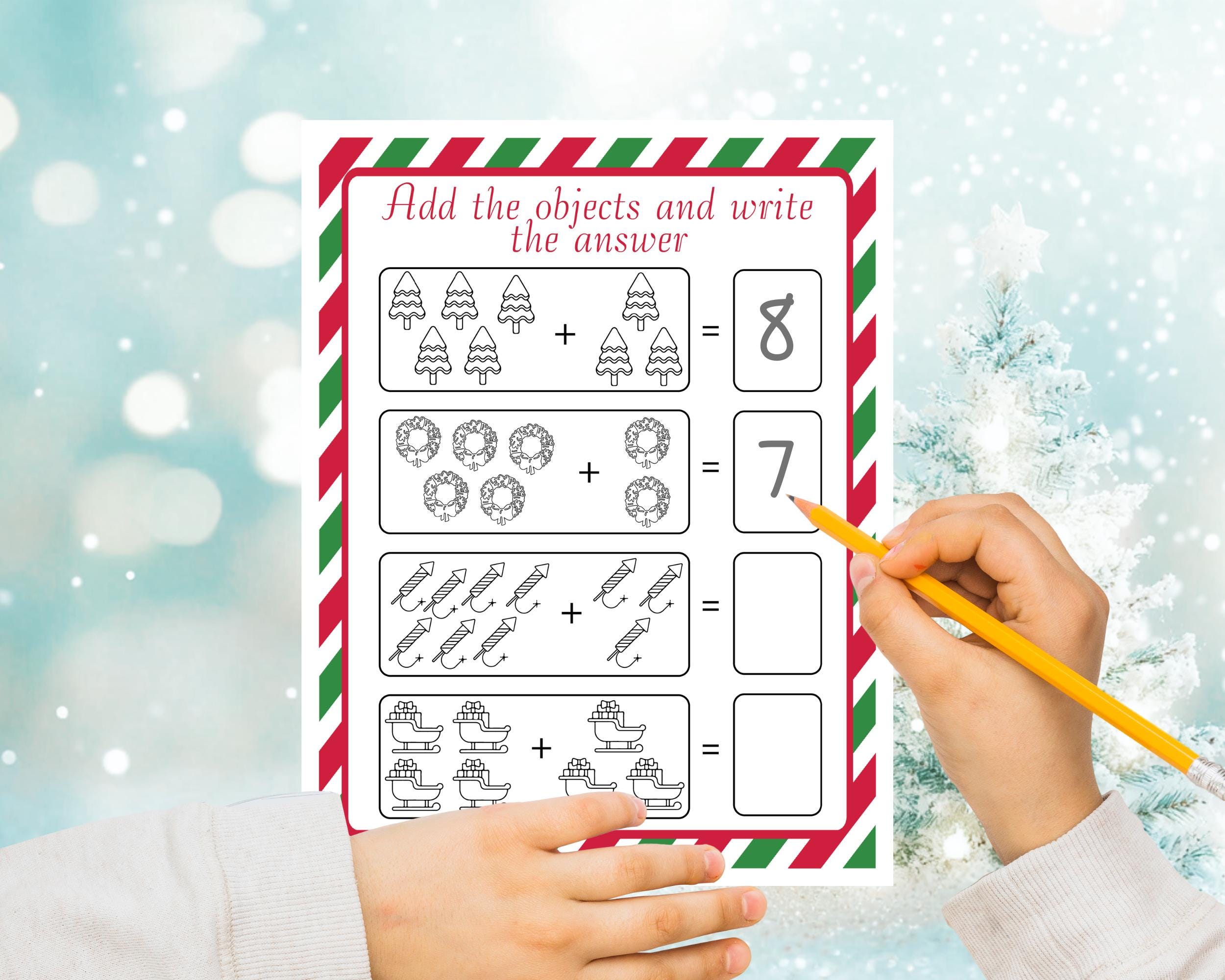 Christmas Math Worksheets, Homeschool Christmas, Math Activity ...